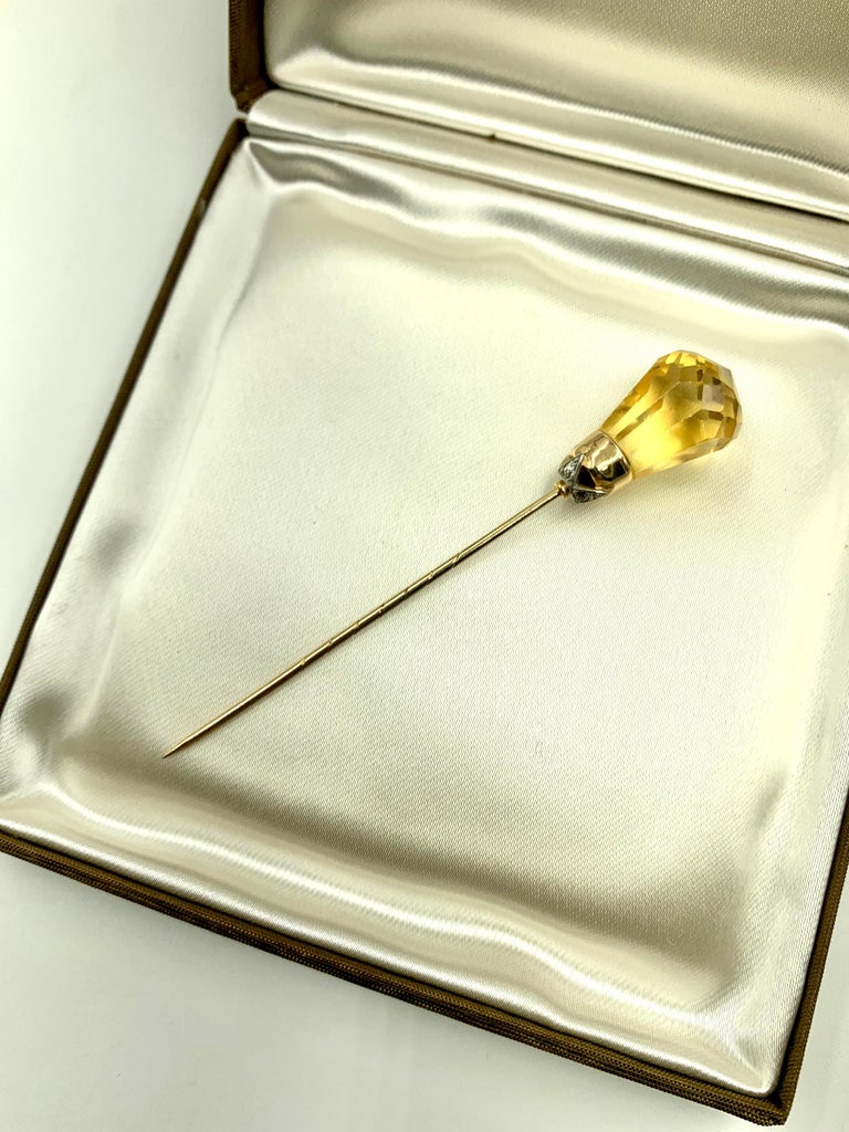 Antique Scottish 14 Karat Yellow Gold, Diamond and Citrine Golden ...