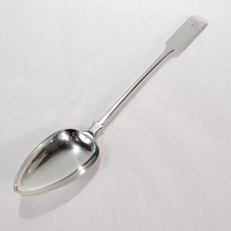 Antique Scottish Fiddle Handle Sterling Silver Stuffing Spoon by John ...