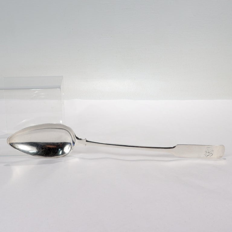 Antique Scottish Fiddle Handle Sterling Silver Stuffing Spoon by John ...