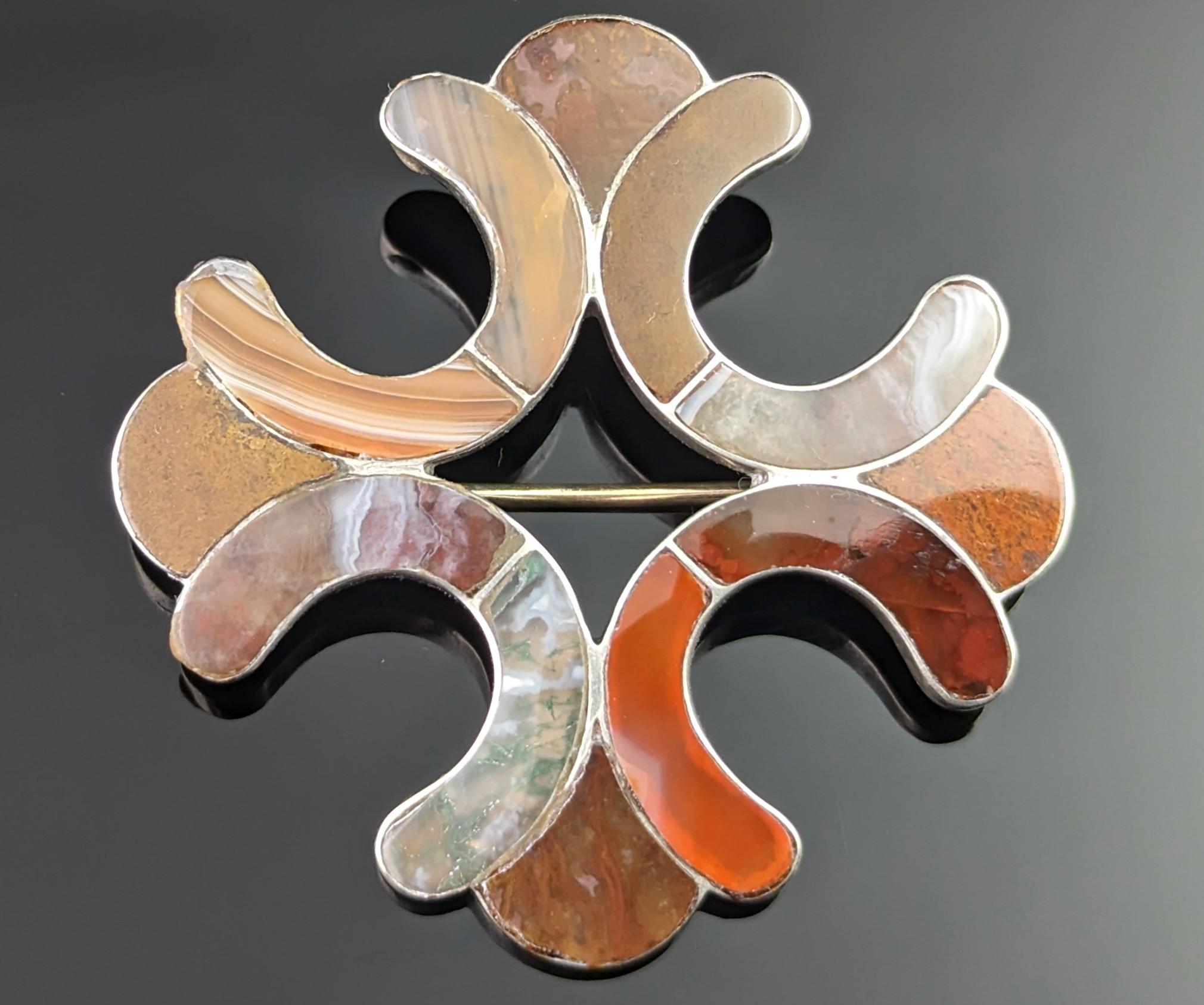 Antique Scottish Pebble Agate Celtic Cross Brooch, Victorian at 1stDibs ...