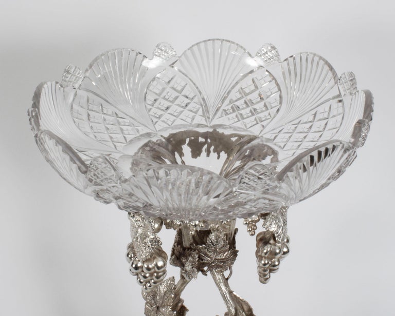 Antique Scottish Silver Plate Cut Glass Comport Stag Centrepiece, 19th ...