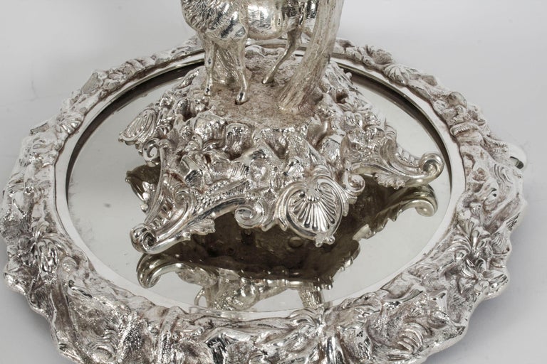 Antique Scottish Silver Plate Cut Glass Comport Stag Centrepiece, 19th ...