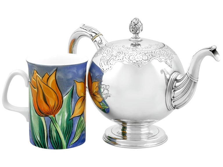 Antique Scottish Sterling Silver Teapot For Sale at 1stDibs