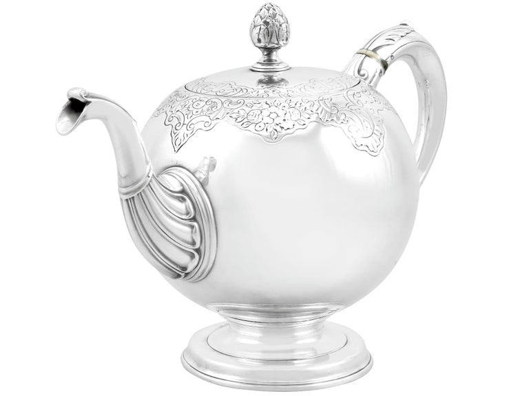 Antique Scottish Sterling Silver Teapot For Sale at 1stDibs