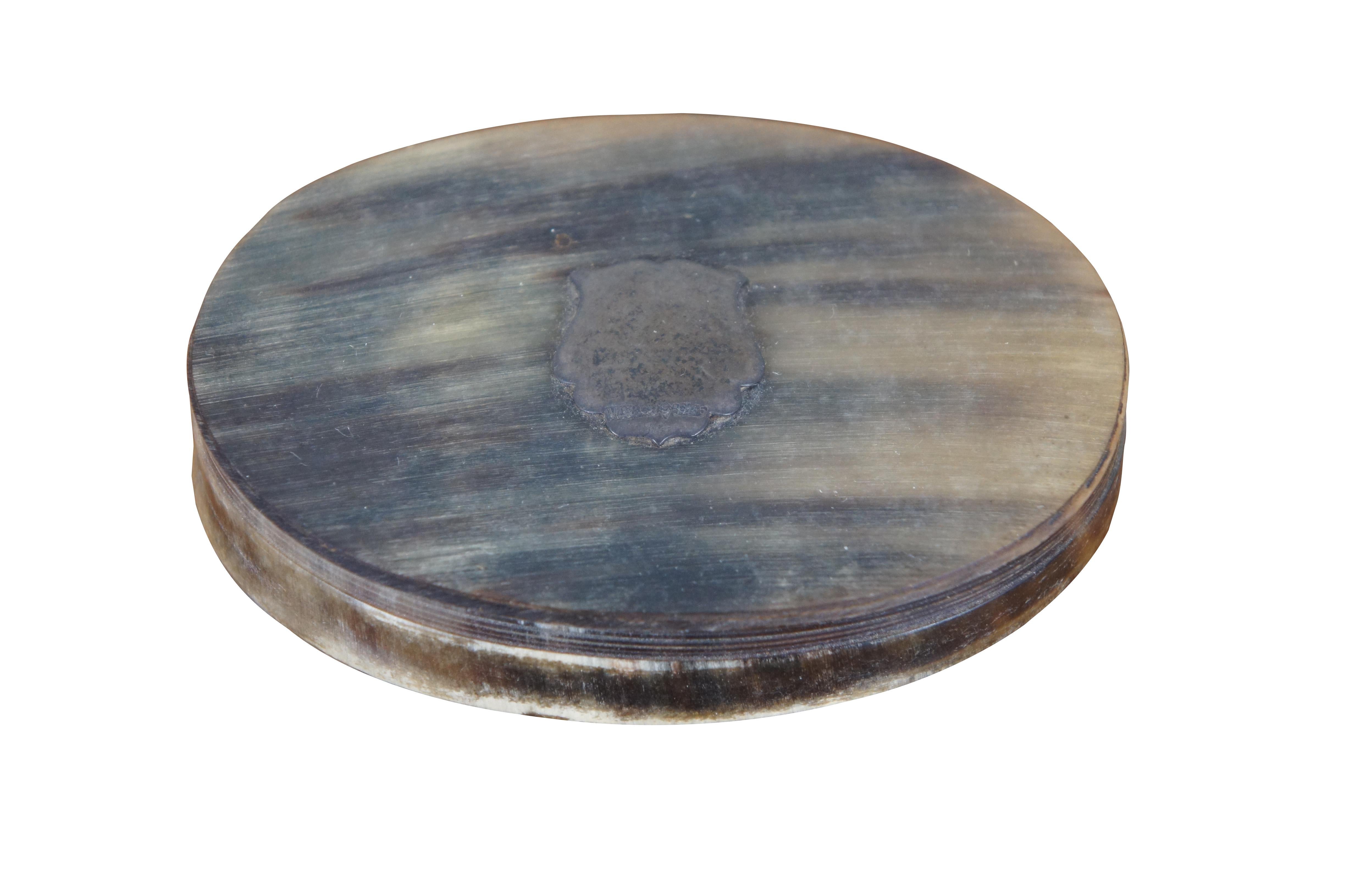 Antique Scottish William Dunningham WD and Co Sterling Horn Snuff Box ...