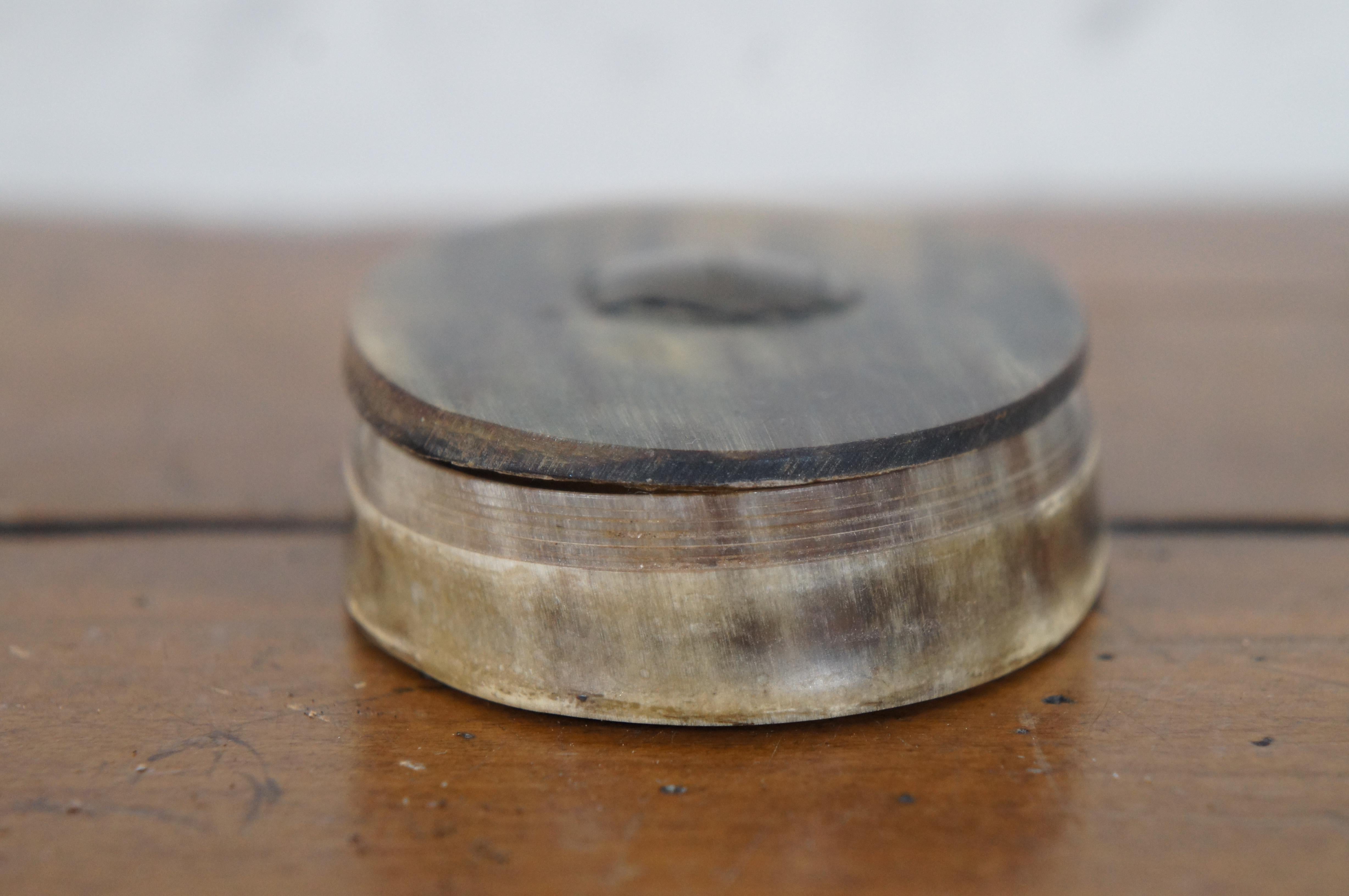 Antique Scottish William Dunningham WD and Co Sterling Horn Snuff Box ...