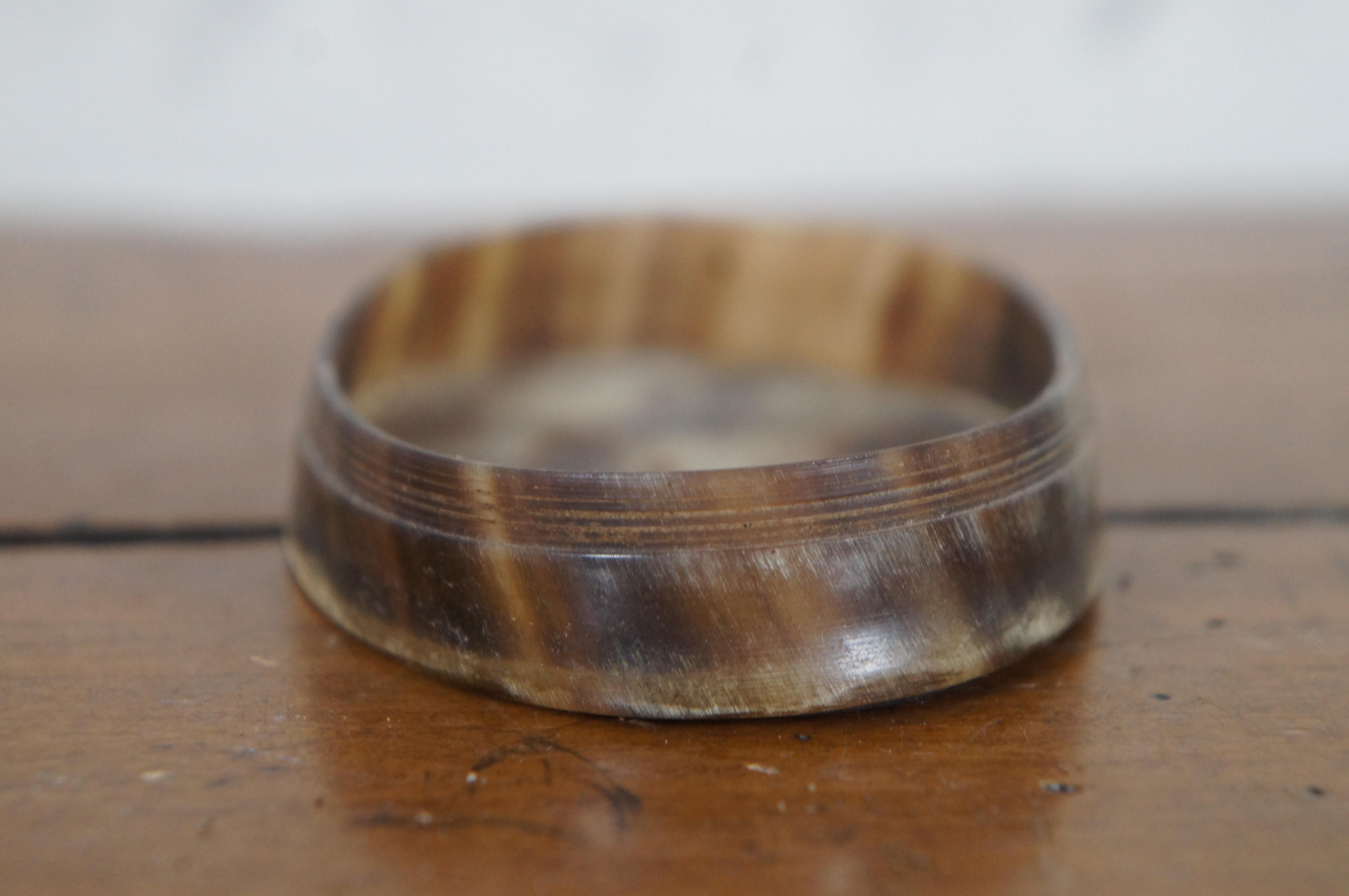 Antique Scottish William Dunningham WD and Co Sterling Horn Snuff Box ...