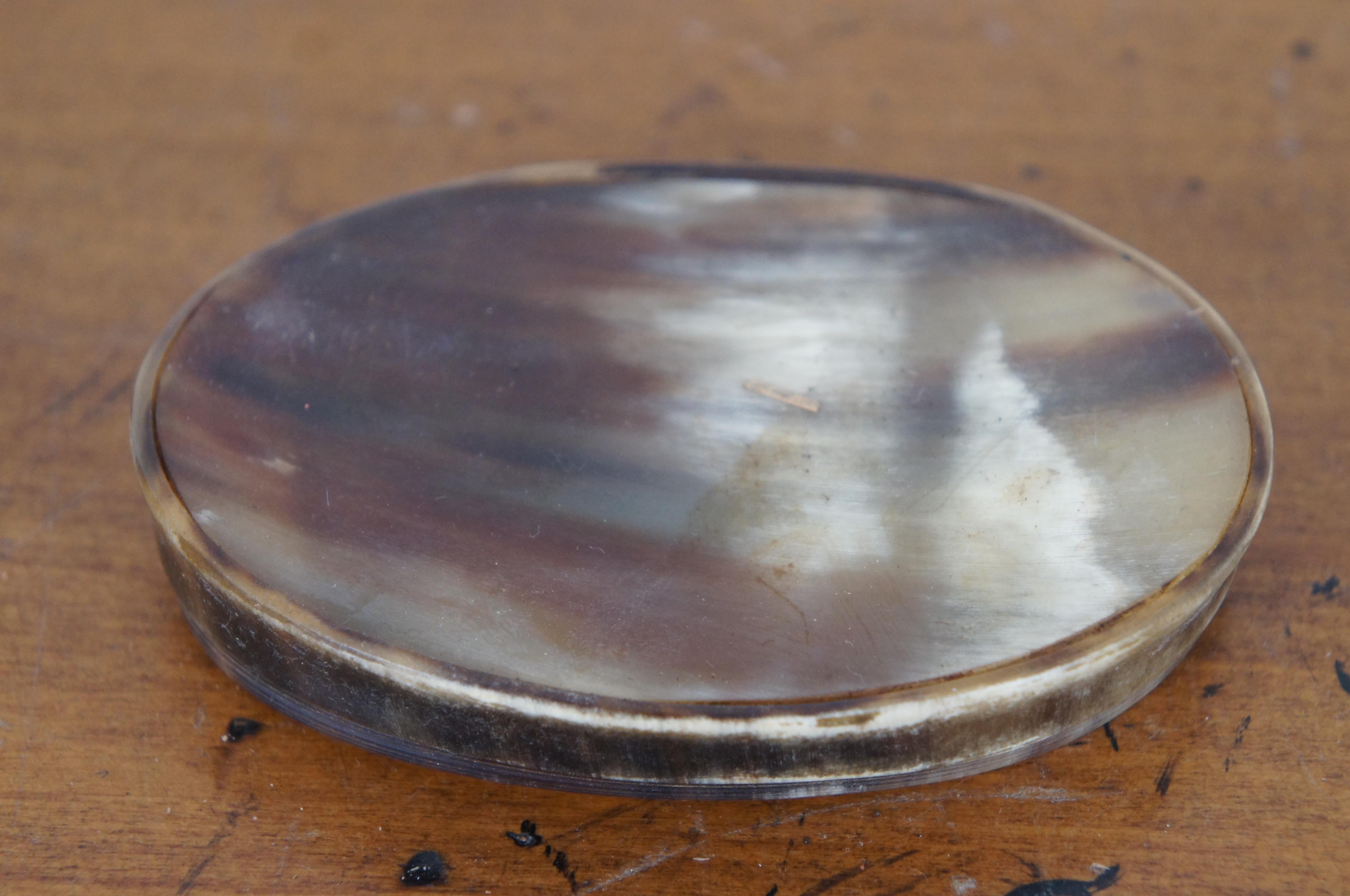 Antique Scottish William Dunningham WD and Co Sterling Horn Snuff Box ...