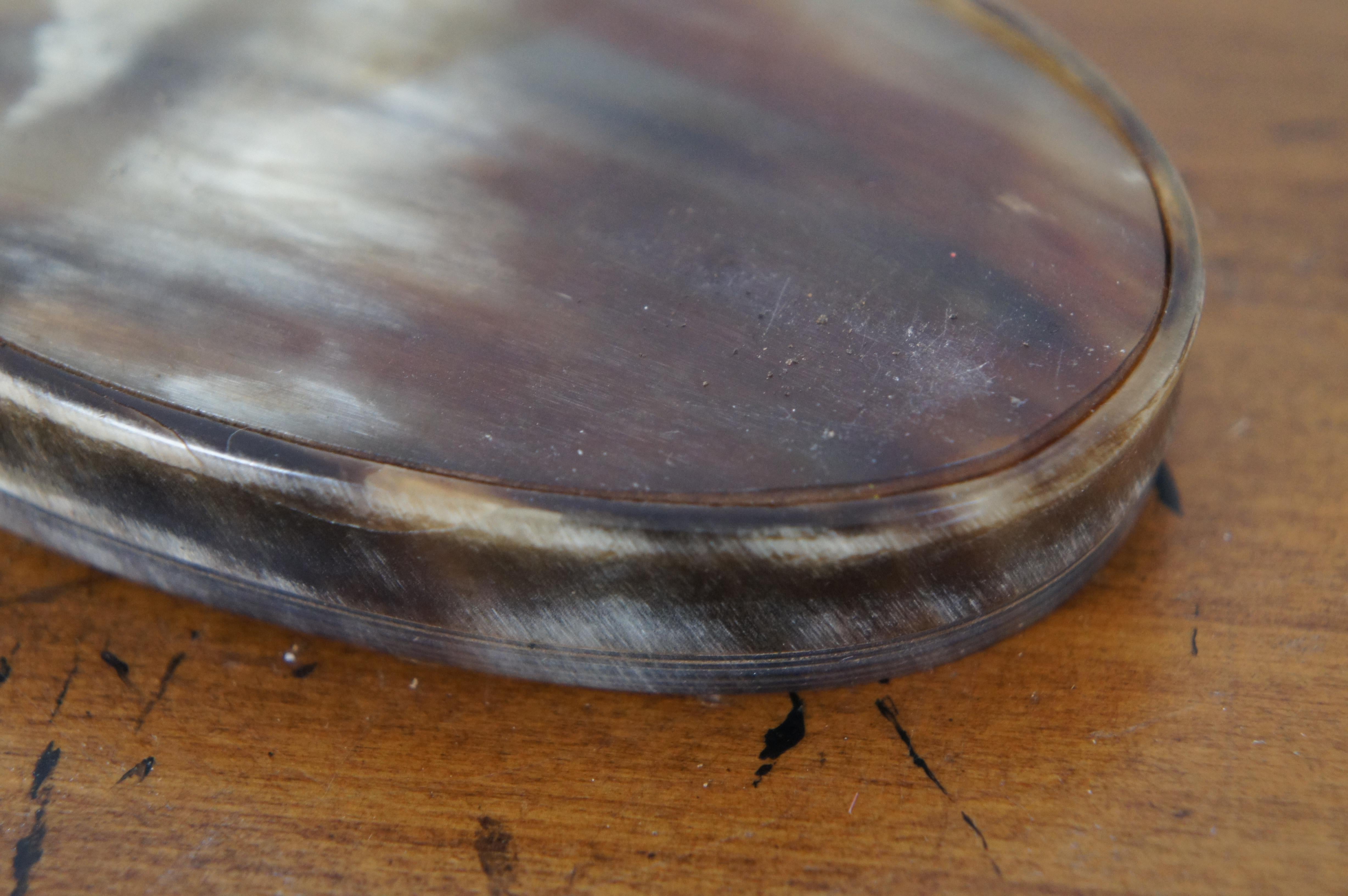 Antique Scottish William Dunningham WD and Co Sterling Horn Snuff Box ...