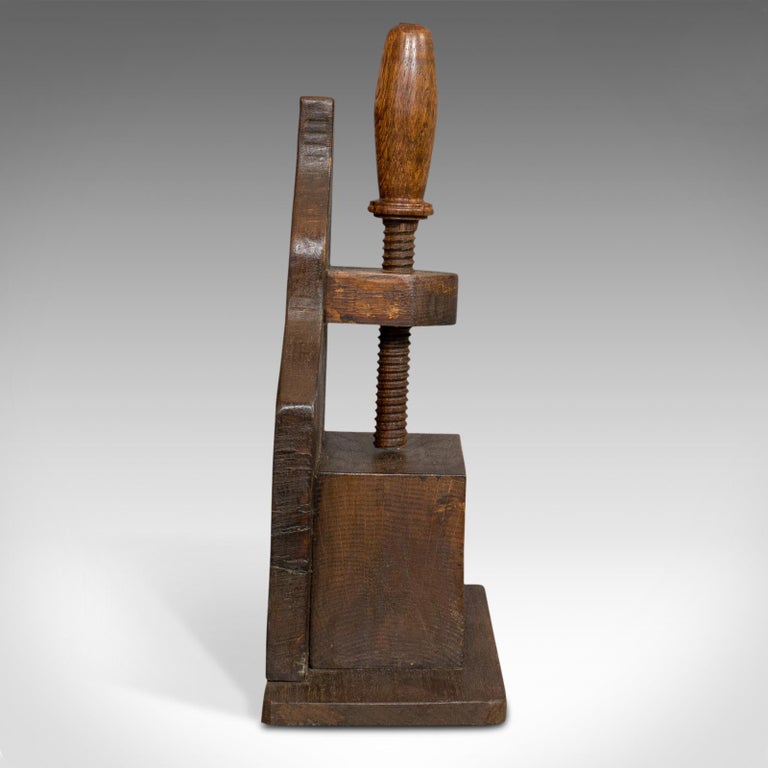 Antique Screw Press, English, Oak, Nutcracker, Bookbinder, Kitchen ...