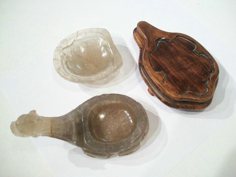Antique Semi Translucent Jadeite Turtle Box and Stand, China, Early ...