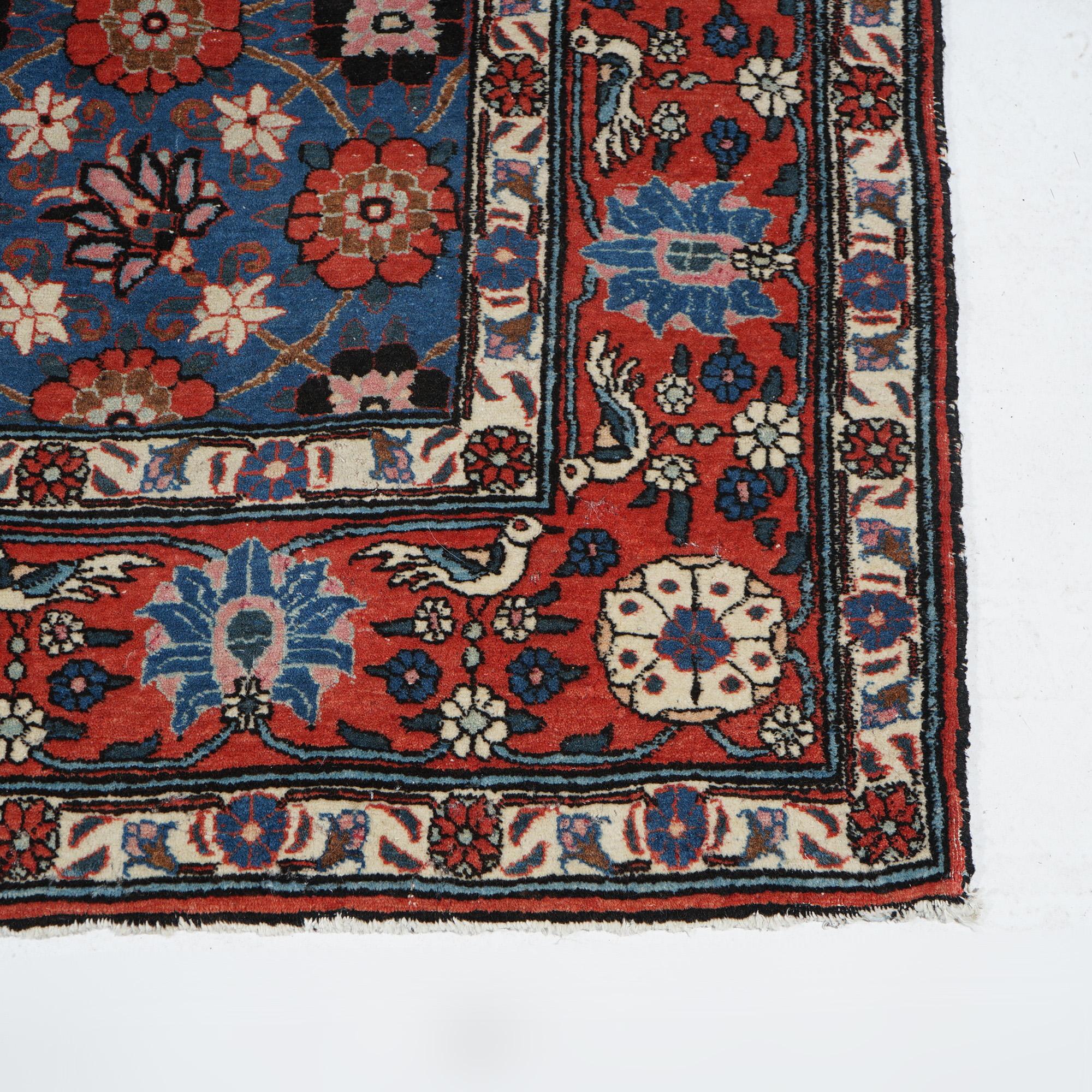 Antique Senneh Oriental Wool Floral Lattice Work Rug, Circa 1920 For ...