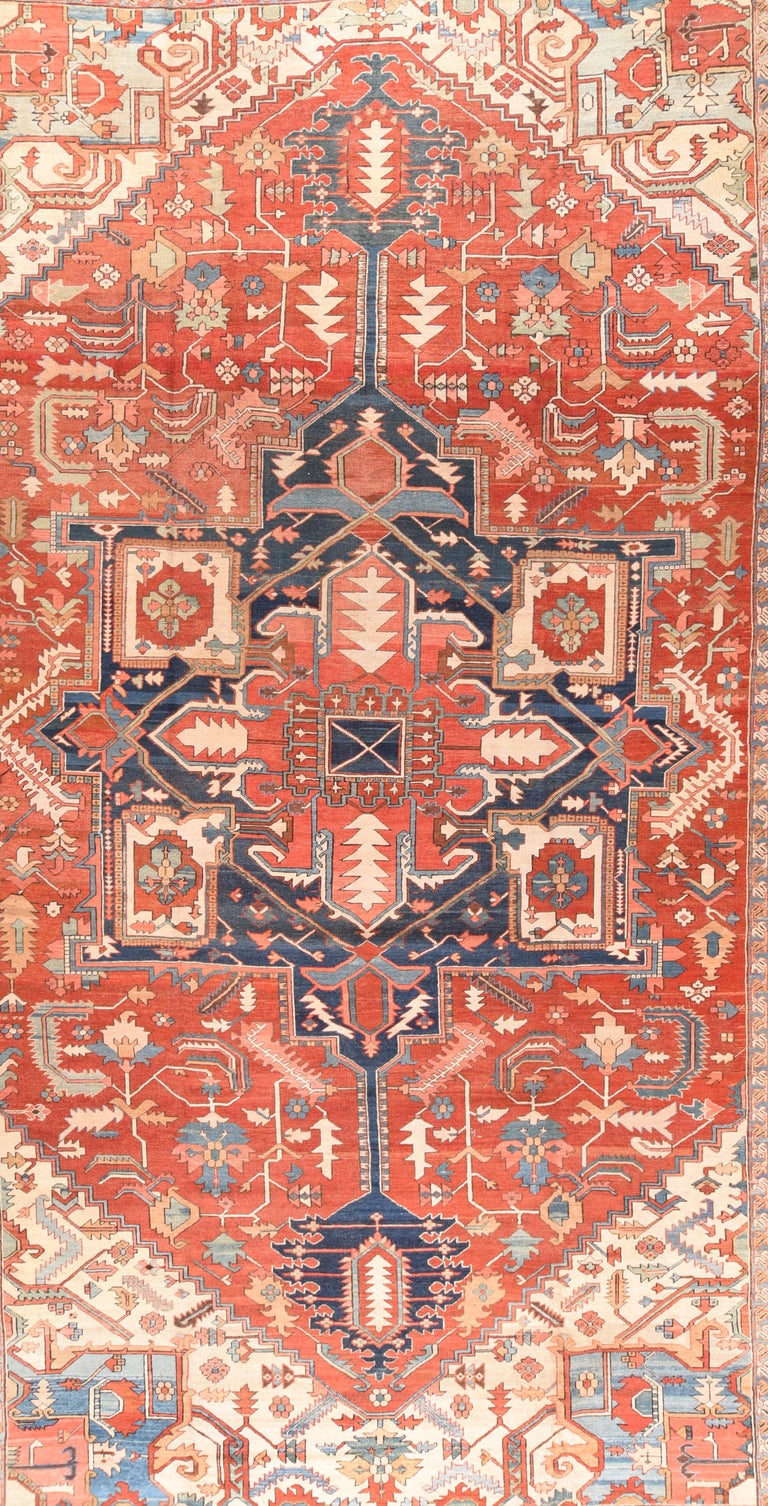 Antique Persian Serapi Area Rug For Sale at 1stDibs