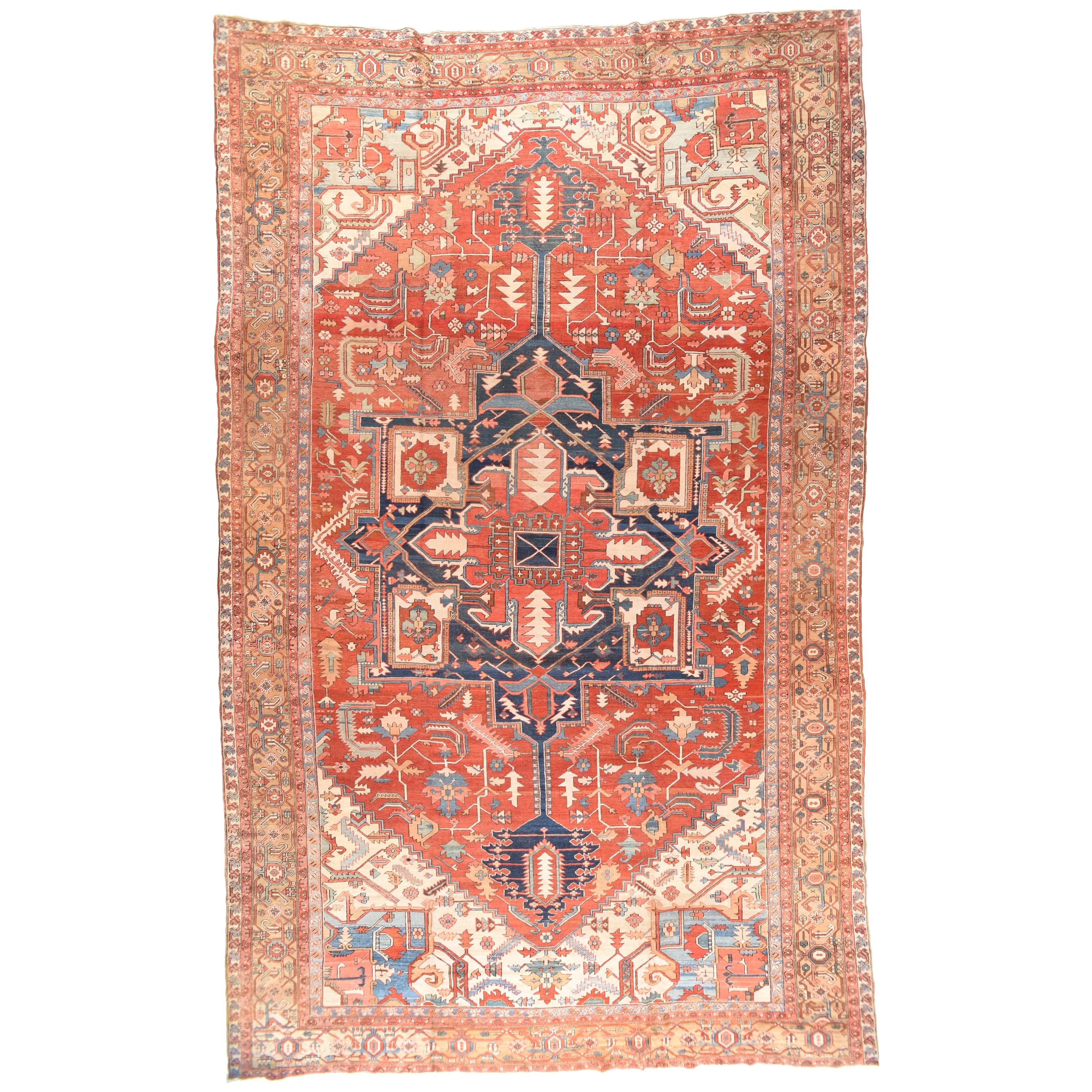 Antique Persian Serapi Area Rug For Sale at 1stDibs