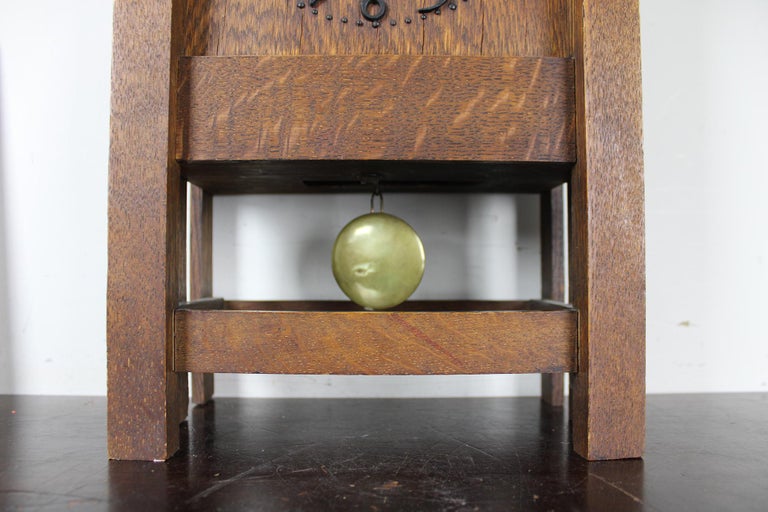 Antique Sessions 8 Day Quartersawn Oak Mission Arts and Crafts Mantel ...