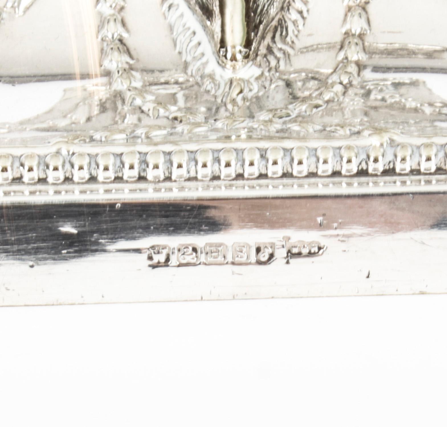 Antique Set 4 Silver Plated Candlesticks by Walker and Hall 19th C at ...