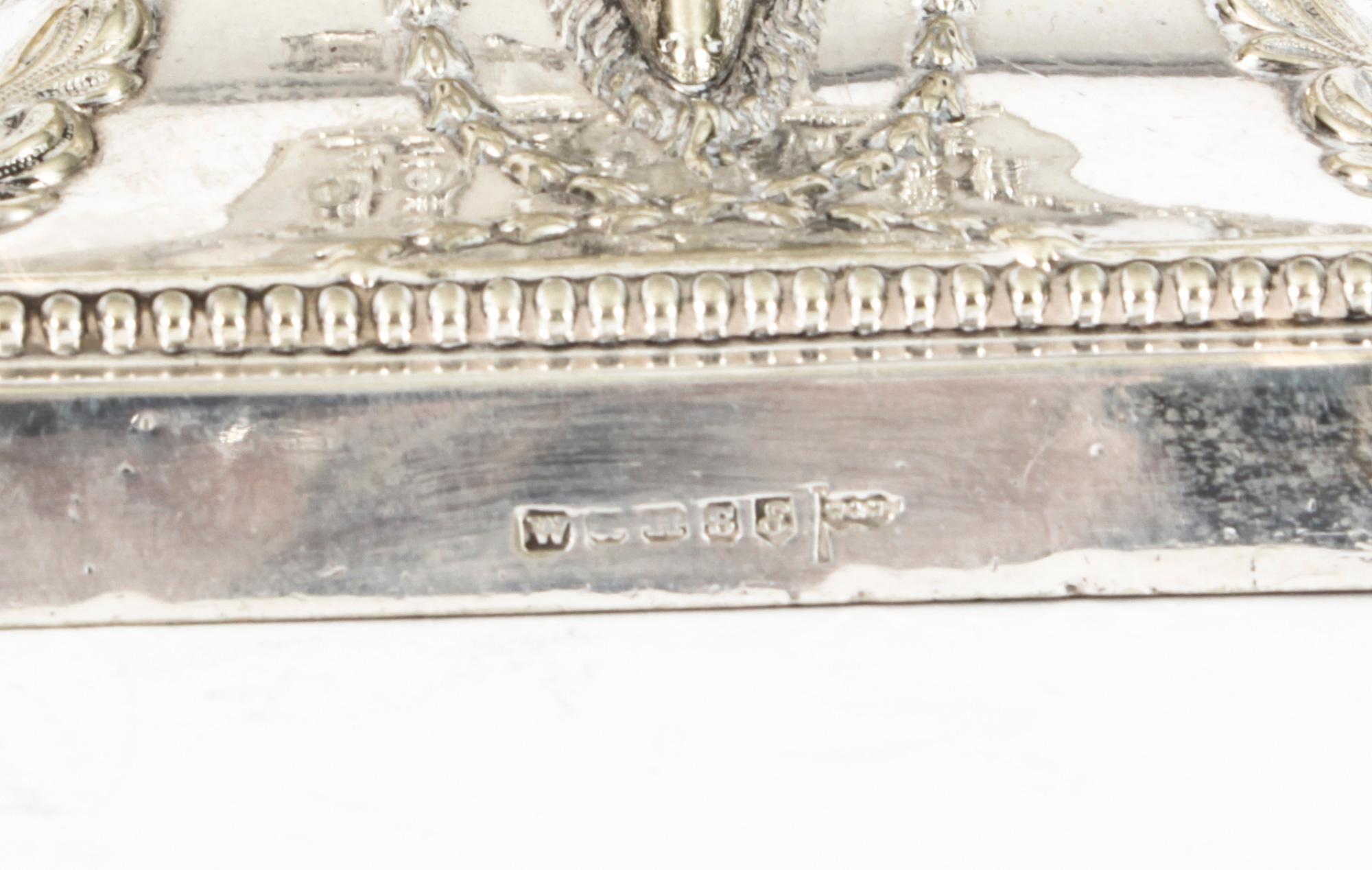 Antique Set 4 Silver Plated Candlesticks by Walker and Hall 19th C at ...