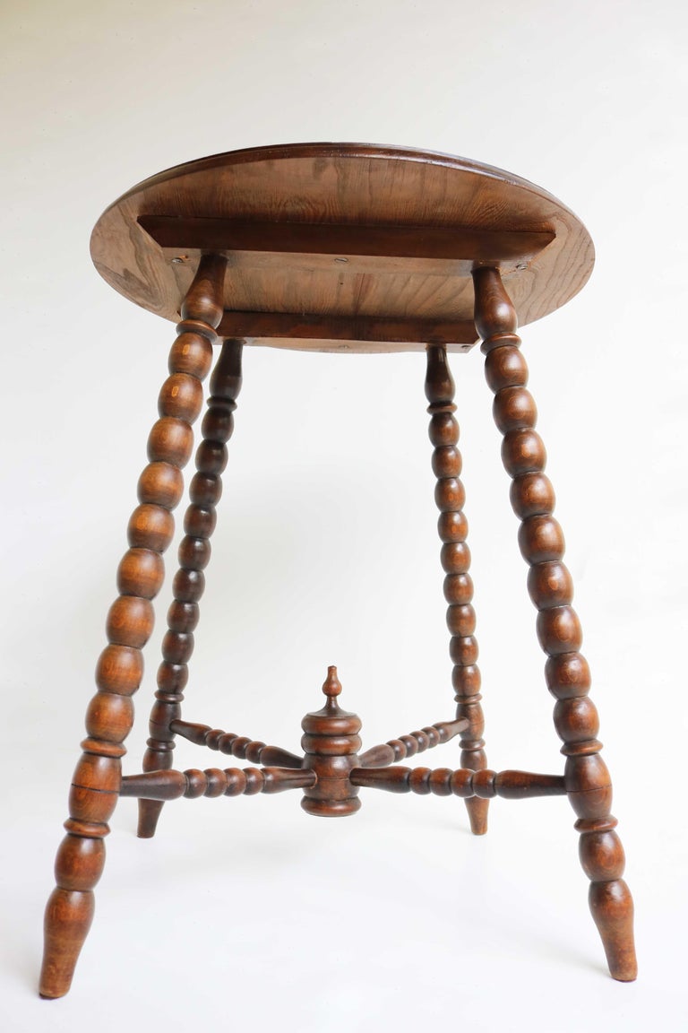 Antique Set, Dutch Triangular Rush Seat Bobbin Corner Chair with Side ...
