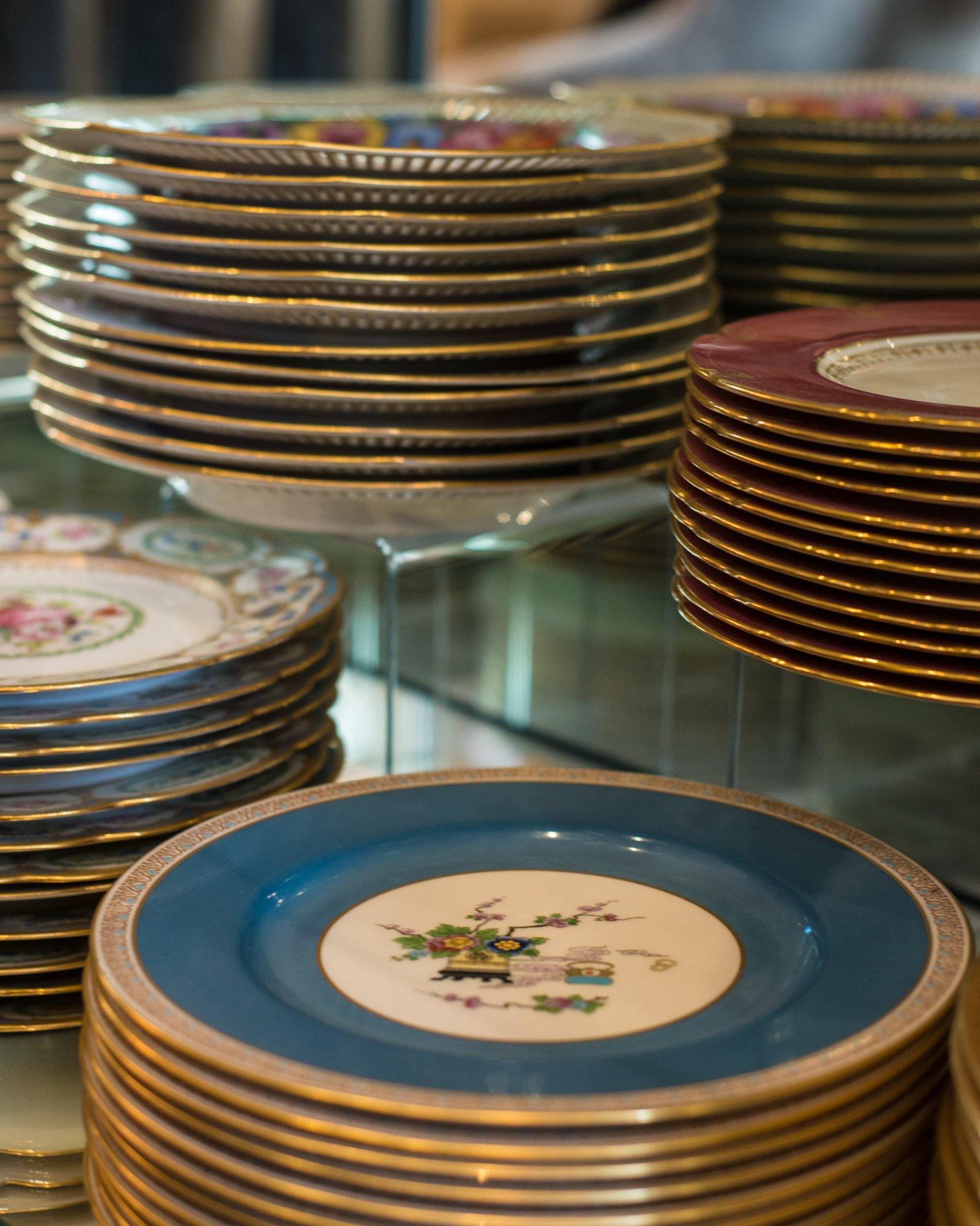 Antique Set of 12 Blue Lenox Dishes for Kinney and Levan at 1stDibs ...