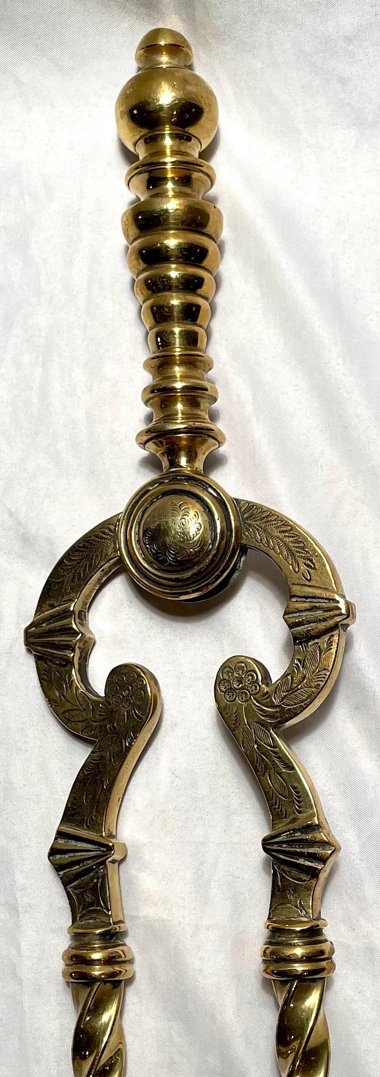 Antique Set of 3 English Victorian Brass Fire Tools, circa 1865-1885 ...