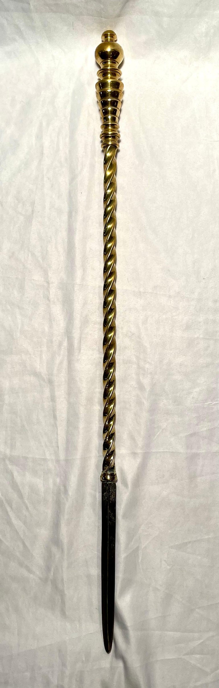 Antique Set of 3 English Victorian Brass Fire Tools, circa 1865-1885 ...