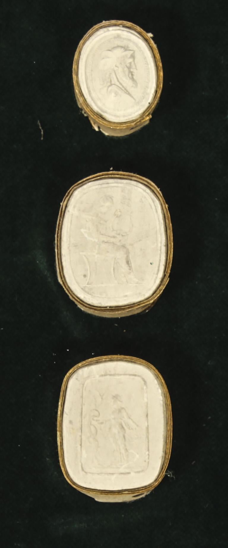 Antique Set of 3 Framed Grand Tour Giovanni Liberotti Intaglios 19th ...