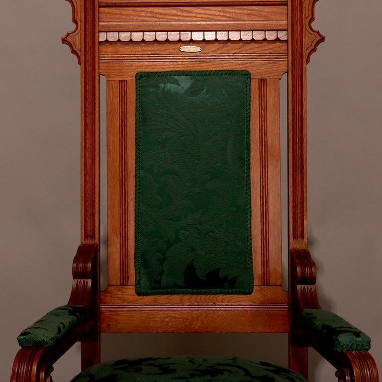 Antique Set of Eastlake Carved Oak Masonic Ceremonial Throne Chairs ...