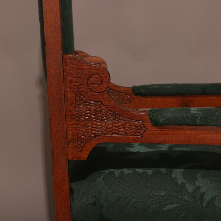 Antique Set of Eastlake Carved Oak Masonic Ceremonial Throne Chairs ...