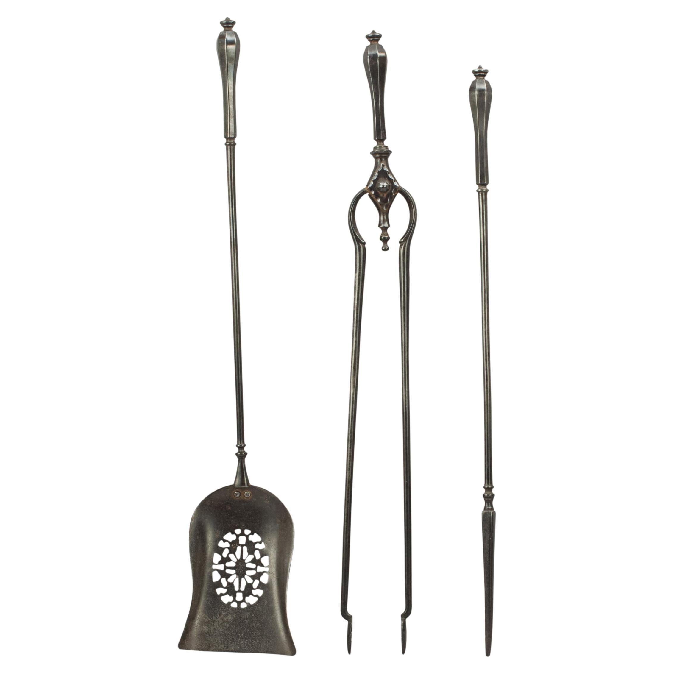 Brass Fire Companion Stand With Fire Irons For Sale at 1stDibs