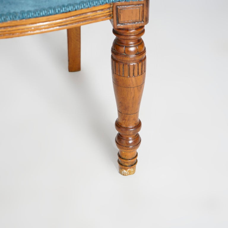 Antique Set of Four RJ Horner School Carved Oak Upholstered Side Chairs ...