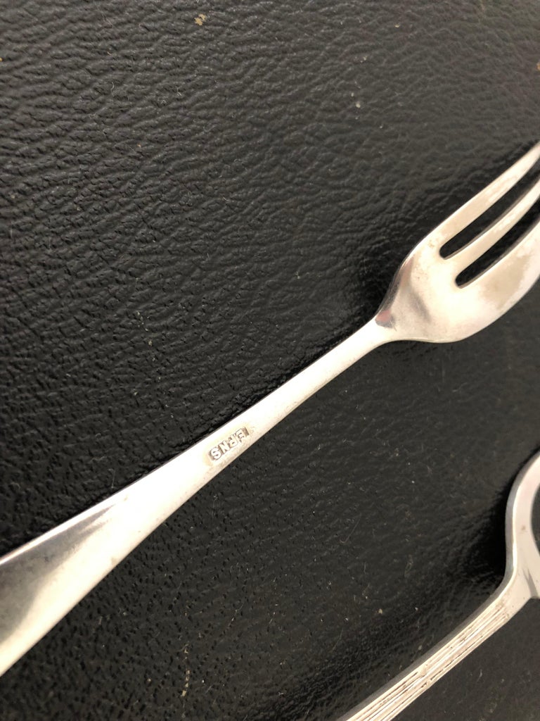 Antique Set of Silver Plate Fish Forks at 1stDibs