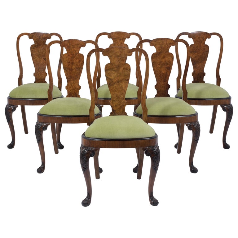 Antique Set of Six English Dining Chairs at 1stDibs