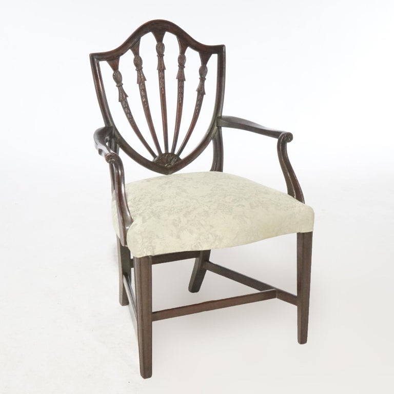 Antique Set of Six Mahogany Hepplewhite Shield Back Dining Chairs circa ...