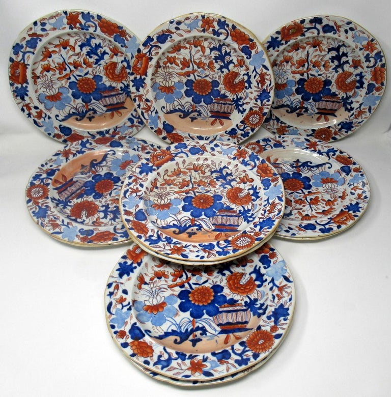 Antique Set of Twelve Masons Ironstone China Imari Cabinet Plates at ...