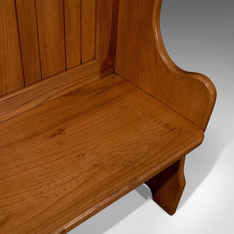 Antique Settle Bench Pew Tavern Hall Seat Solid Oak Quality, Mid-20th ...