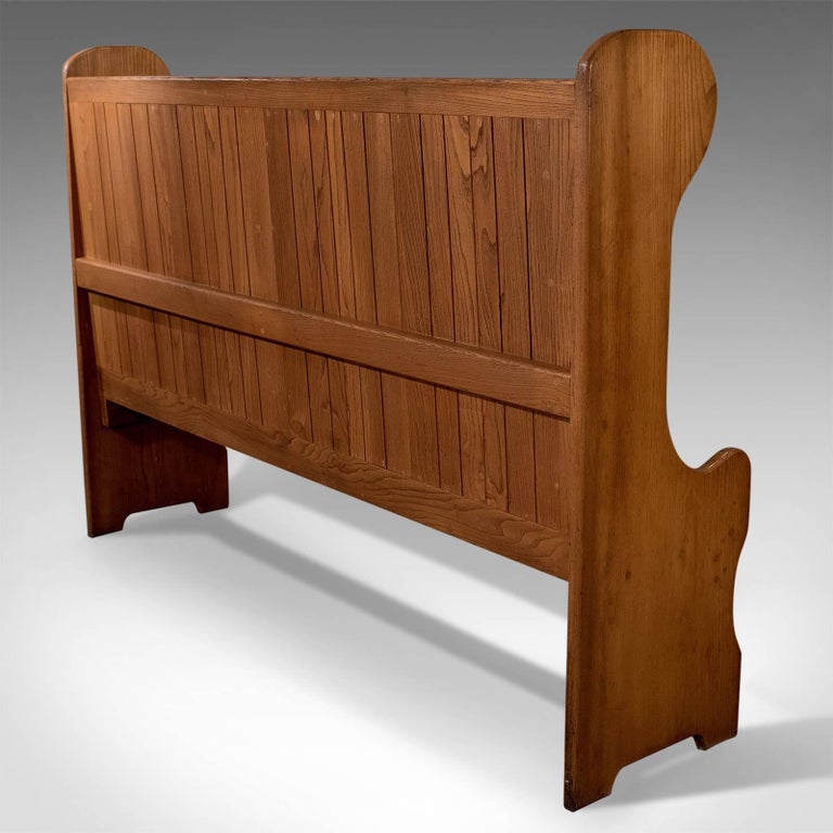 Antique Settle Bench Pew Tavern Hall Seat Solid Oak Quality, Mid-20th ...
