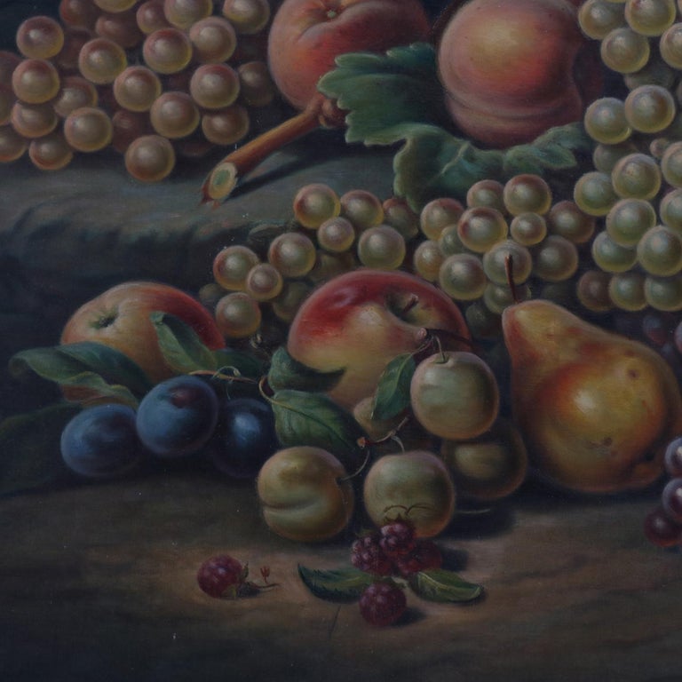 Antique Severin Roesen School Oil on Canvas Fruit Still Life Painting ...
