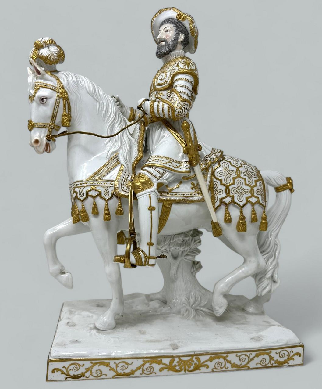 Antique Sevres Porcelain King Francois I Riding Horseback Sculpture ...