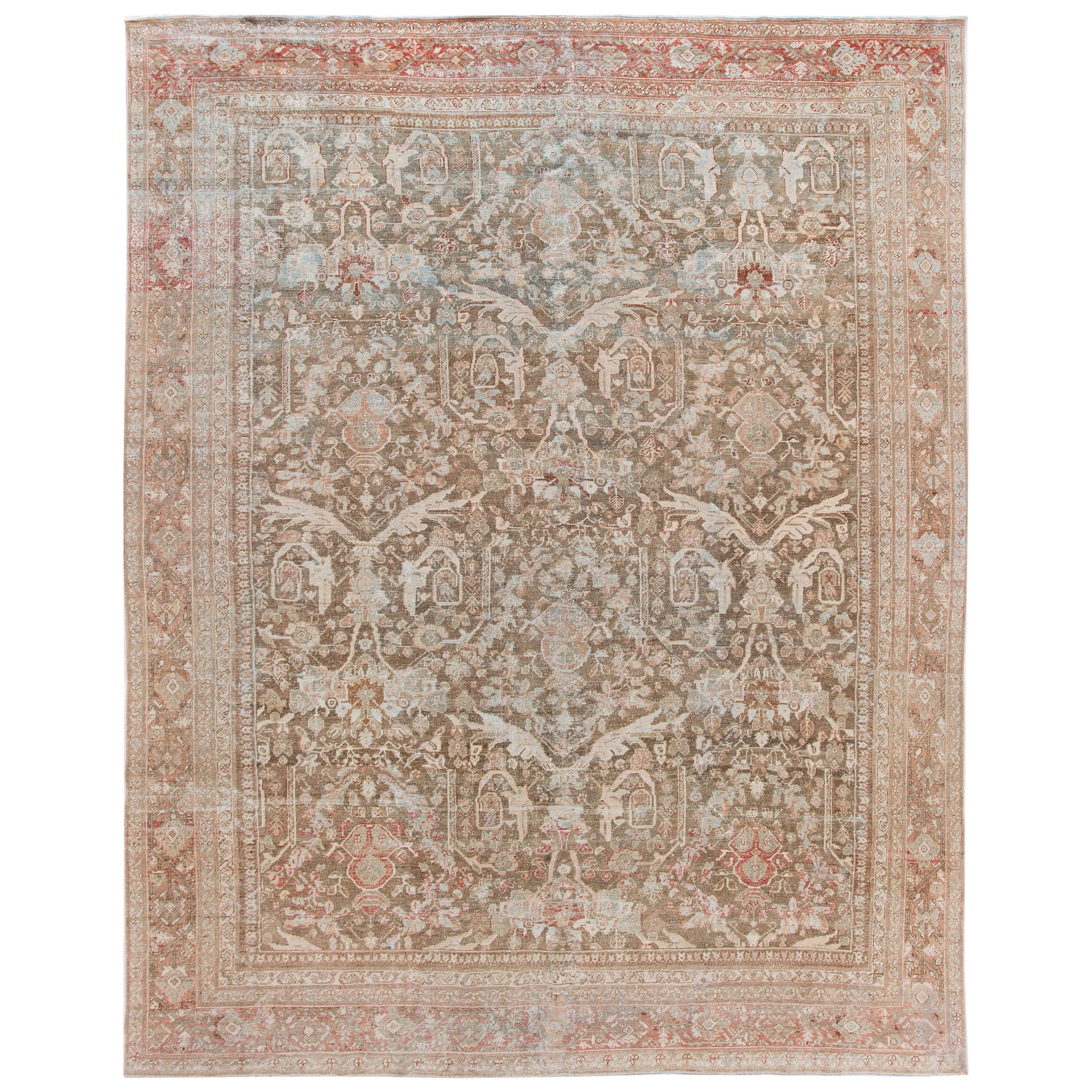 Antique Red Mahal Rug For Sale at 1stDibs