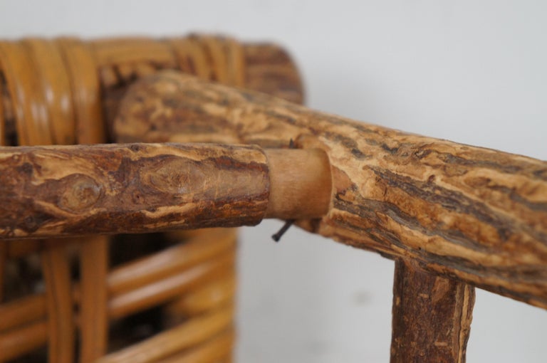 Antique Shaker Wicker Ottoman Foot Stool Rustic Primitive Hickory ...