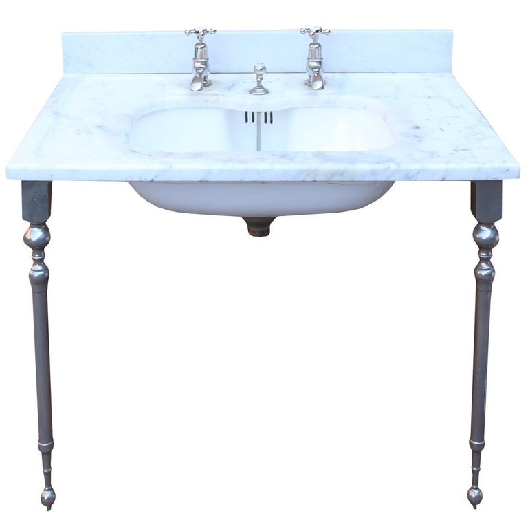 Antique ‘Shanks’ Marble Basin with Stand at 1stDibs