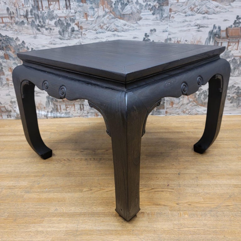 Antique Shanxi Province Black Lacquer Elm Side Table, Pair For Sale at ...