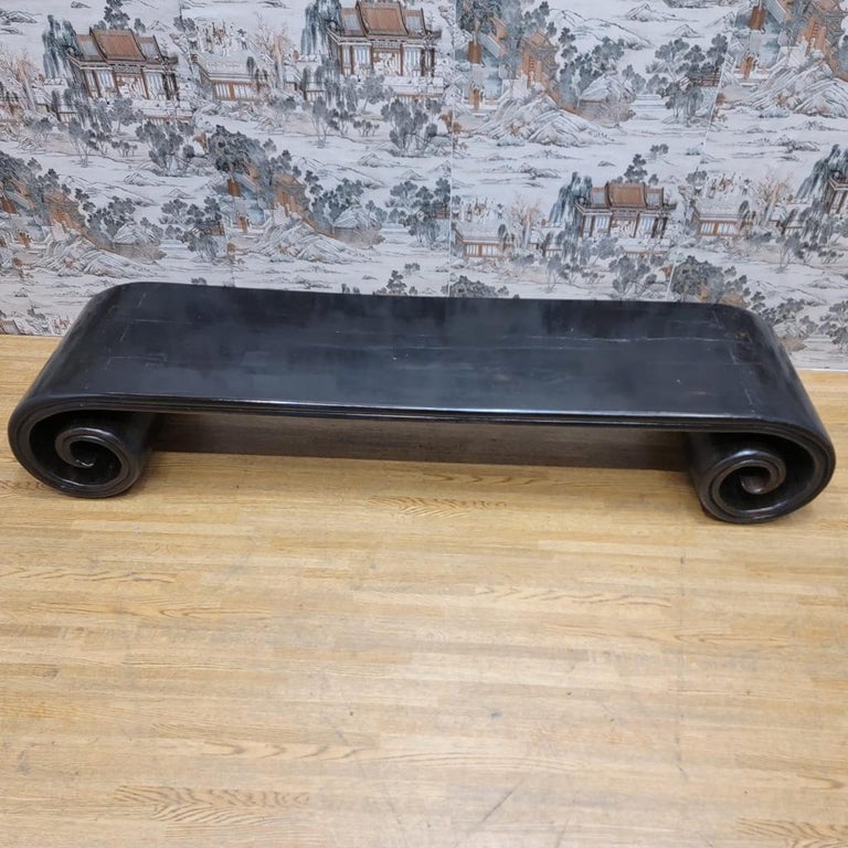 Antique Shanxi Province Elm Scroller Leg Low Table For Sale at 1stDibs