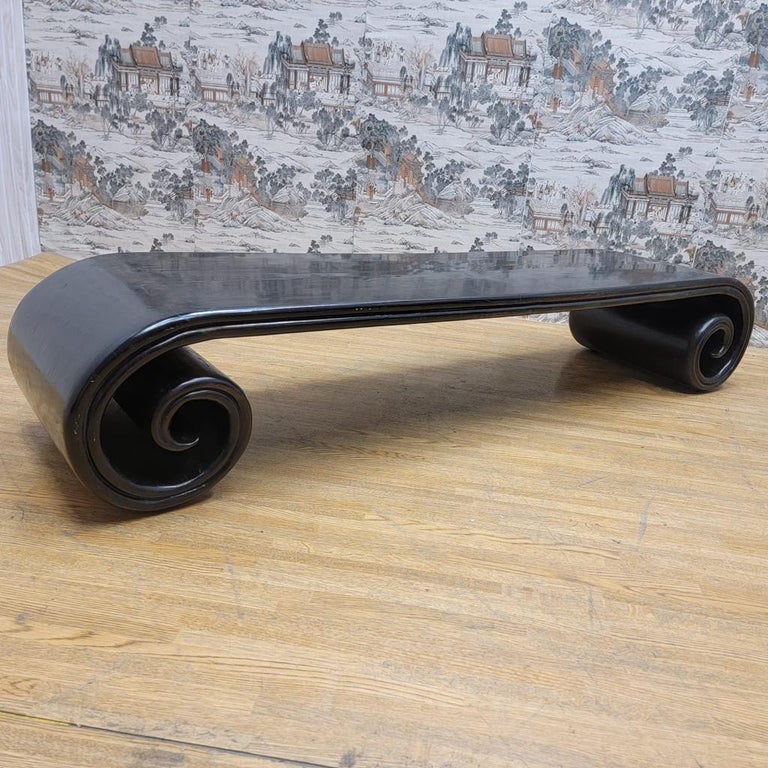 Antique Shanxi Province Elm Scroller Leg Low Table For Sale at 1stDibs