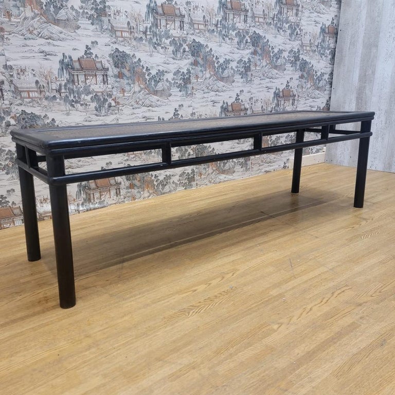 Antique Shanxi Province Elmwood and Rattan Low Coffee Alter Table For ...