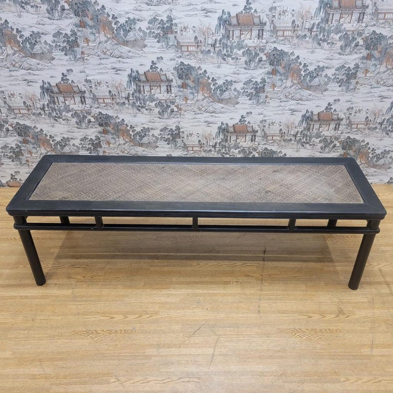 Antique Shanxi Province Elmwood and Rattan Low Coffee Alter Table For ...