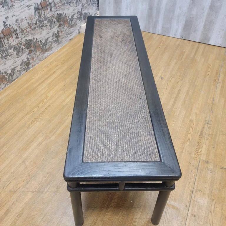Antique Shanxi Province Elmwood and Rattan Low Coffee Alter Table For ...
