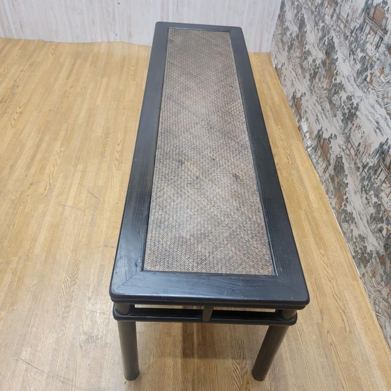 Antique Shanxi Province Elmwood and Rattan Low Coffee Alter Table For ...