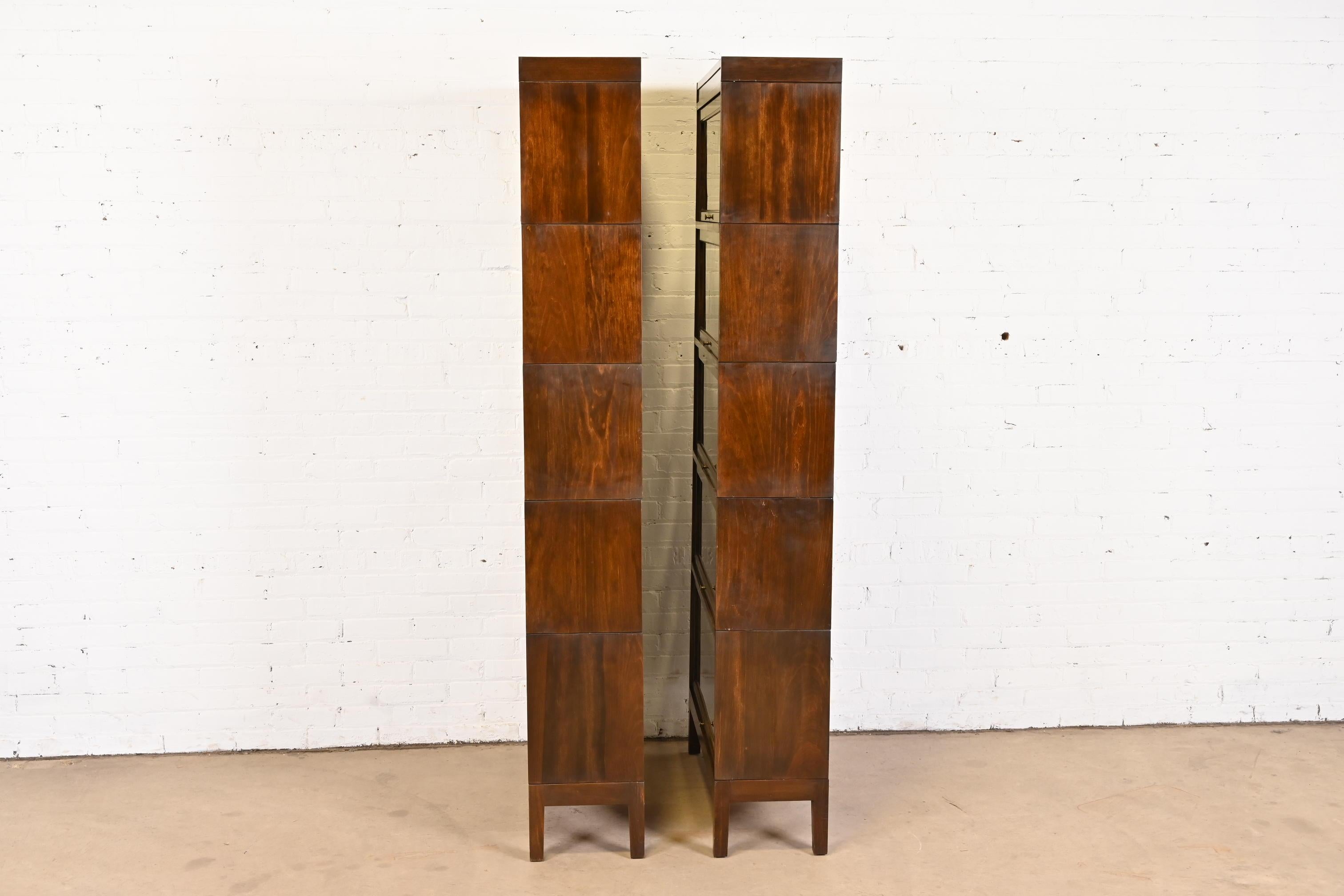 Antique Shaw Walker Arts and Crafts Mahogany Five-Stack Barrister ...