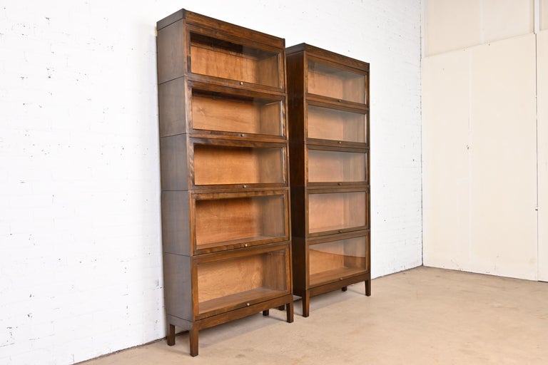 Antique Shaw Walker Arts and Crafts Mahogany Five-Stack Barrister ...